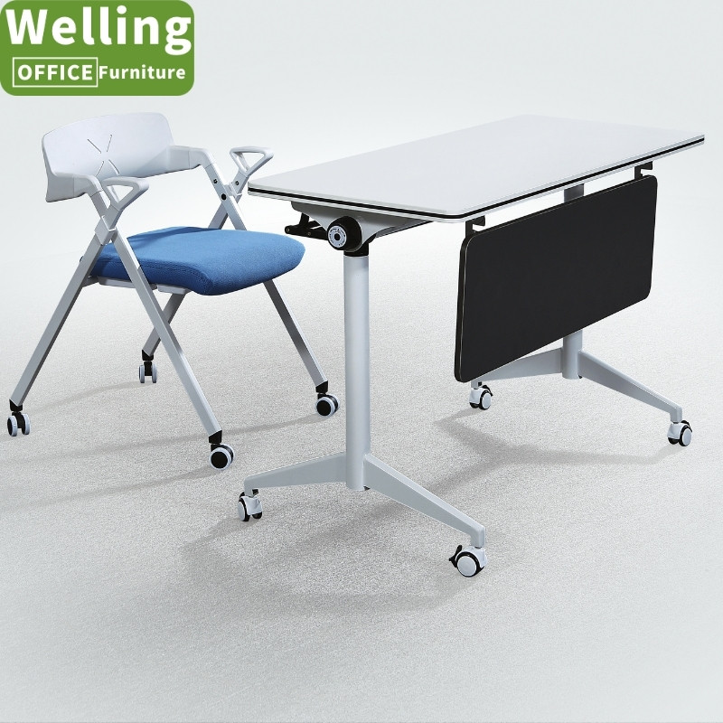 Flip Top Mobile Training Room Folding Conference Table With Modesty and ...